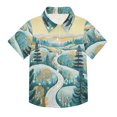 Dailycode Small Short Sleeve Button Down Shirts Winding Path in Forest ...