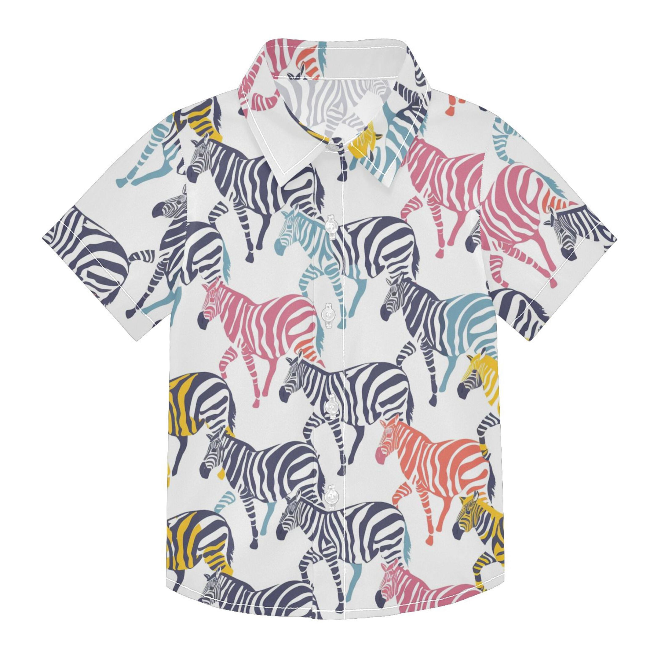 Dailycode Small Short Sleeve Button Down Shirts Zebras Outline Casual ...