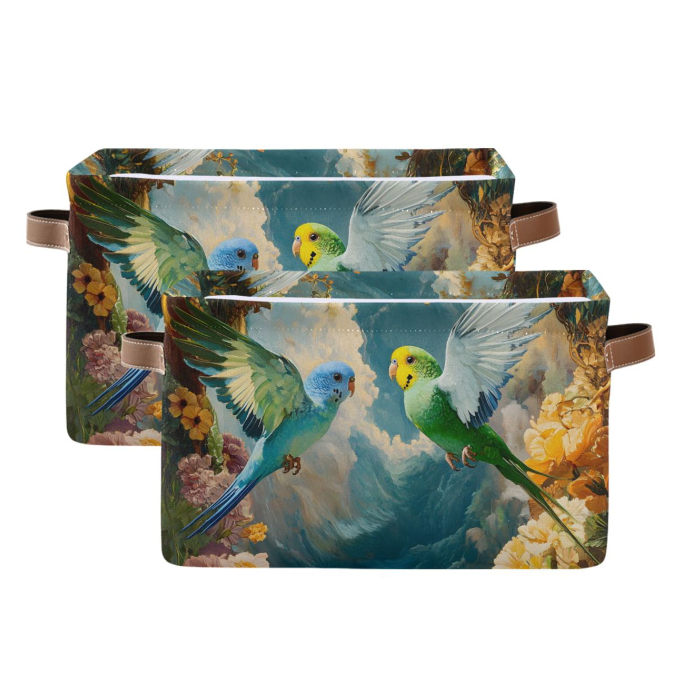 Dailycode Storage Bins with Handle Fabric Organizer Basket Foldable Box ...