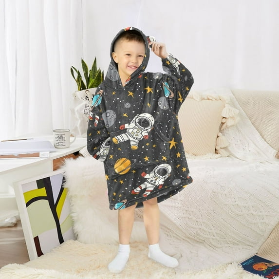 Dailycode Wearable Blanket Hoodie Oversized Sherpa Flannel Blankets ...