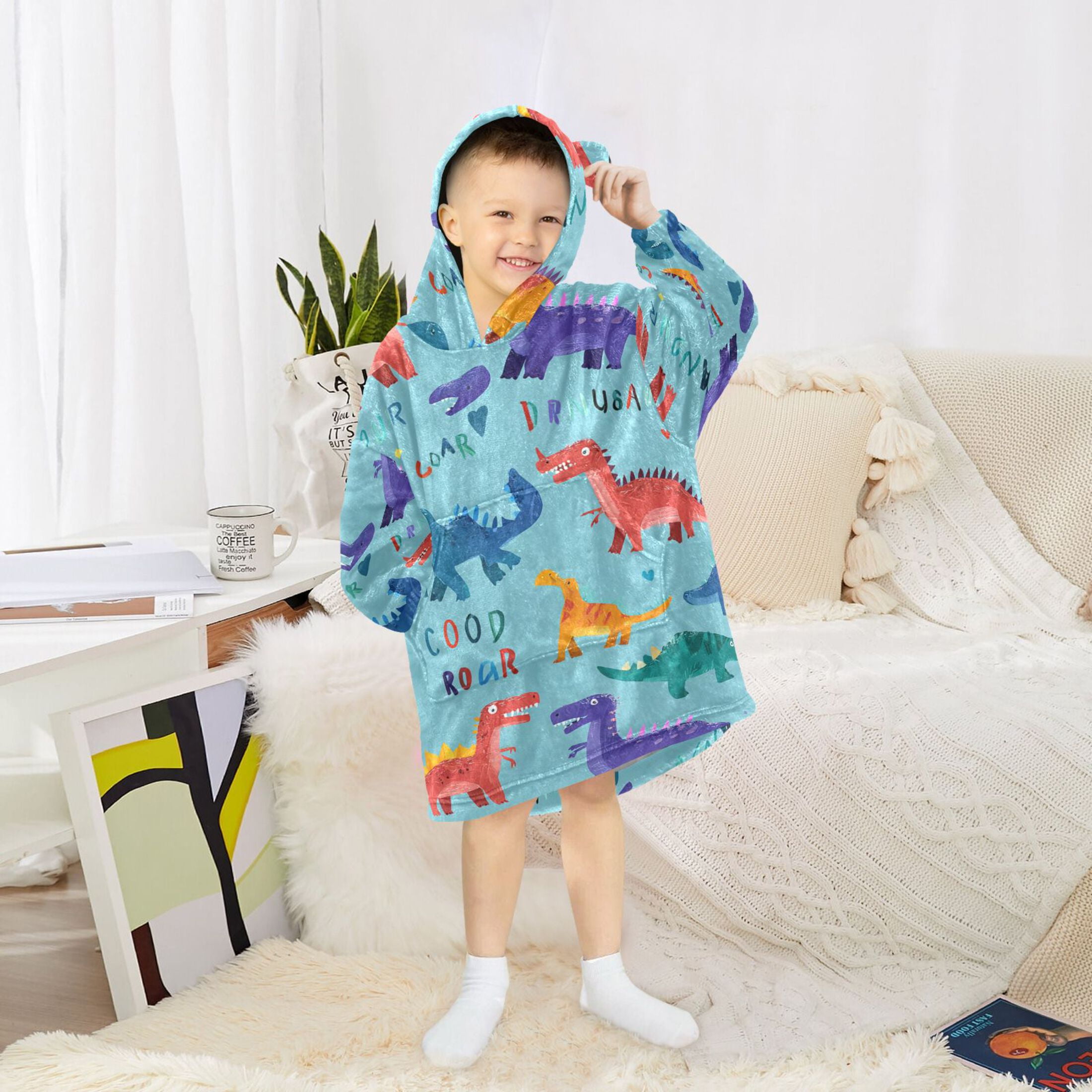 Dailycode Wearable Blanket Hoodie Oversized Sherpa Flannel Blankets ...