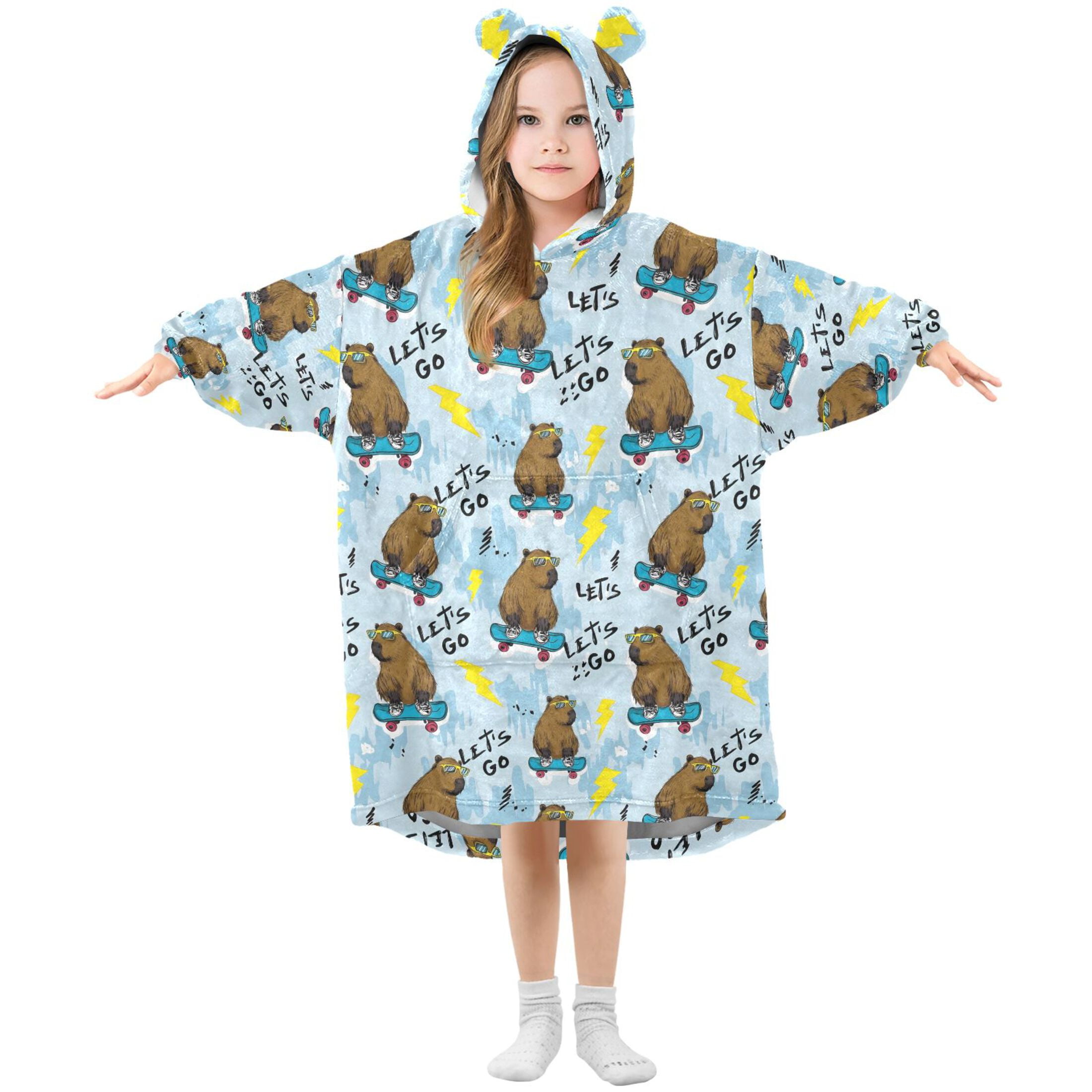 Dailycode Wearable Blanket Hoodie Oversized Sherpa Flannel Blankets ...