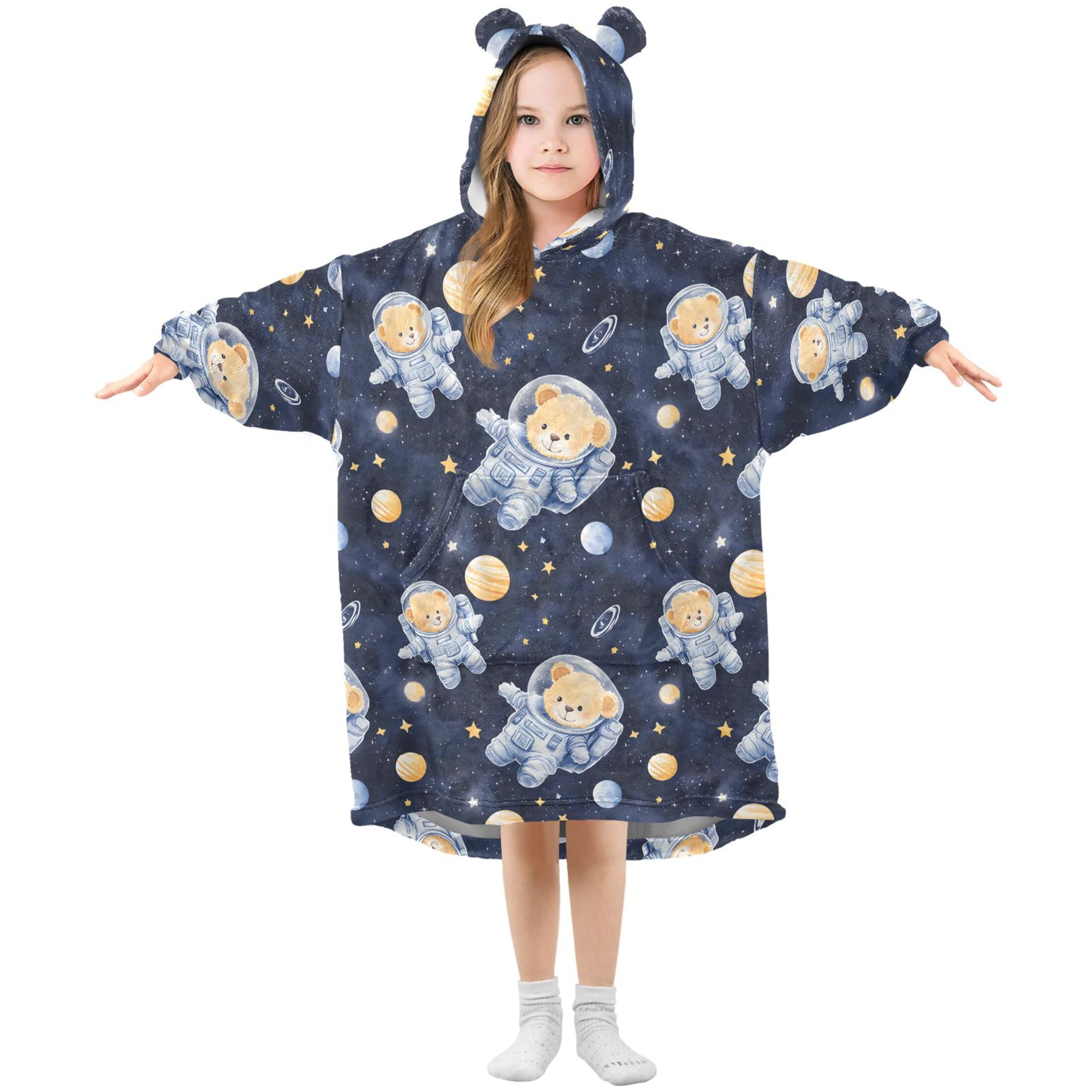Dailycode Wearable Blanket Hoodie Oversized Sherpa Flannel Blankets ...