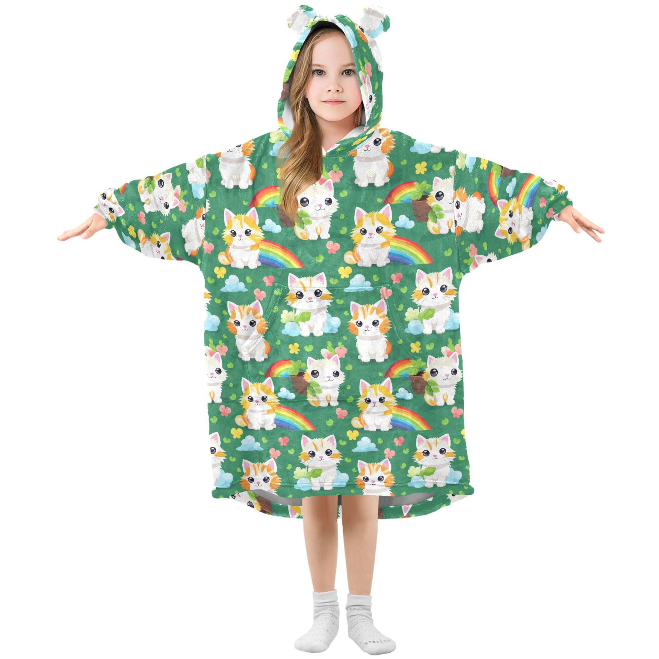 Dailycode Wearable Blanket Hoodie Oversized Sherpa Flannel Blankets ...