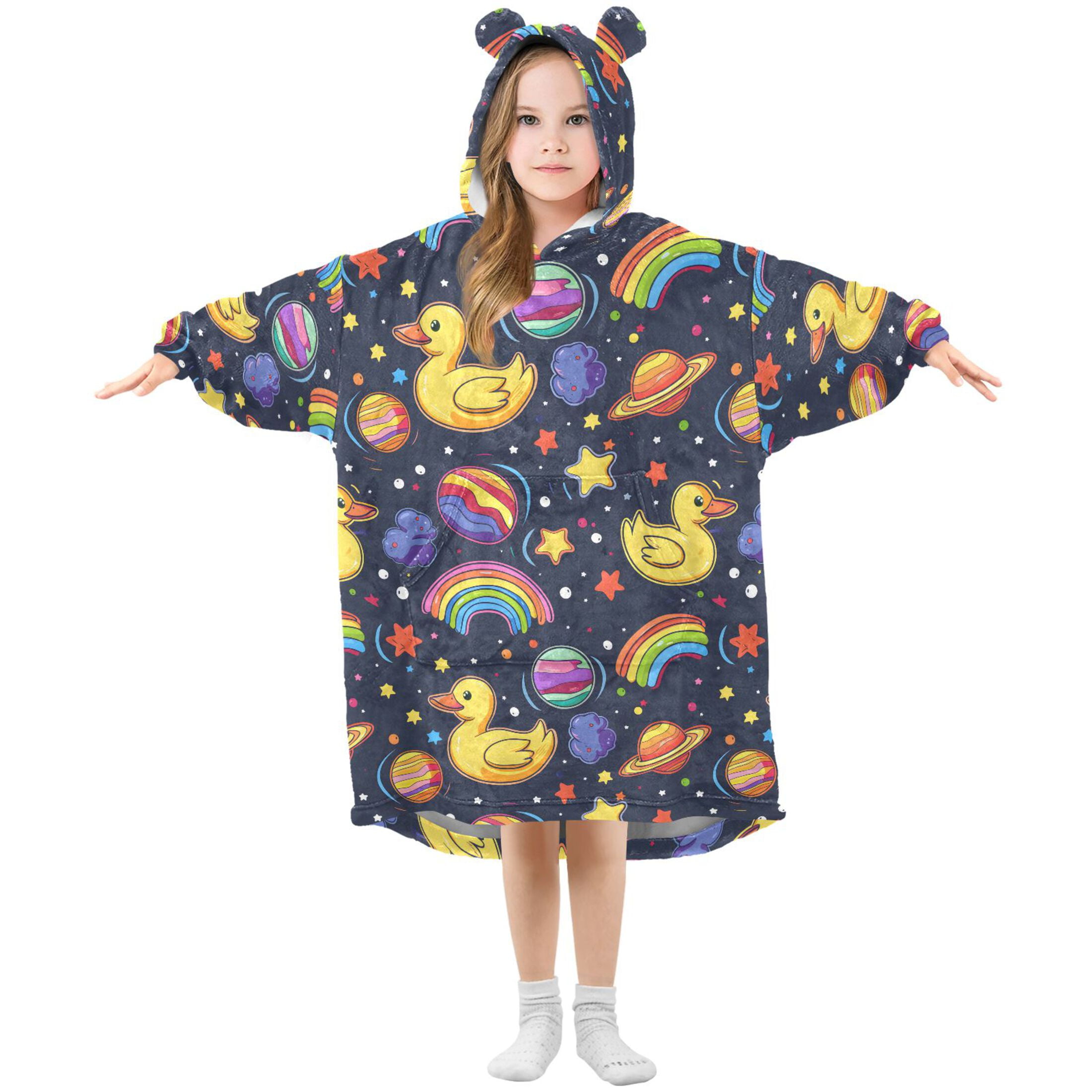 Dailycode Wearable Blanket Hoodie Oversized Sherpa Flannel Blankets ...
