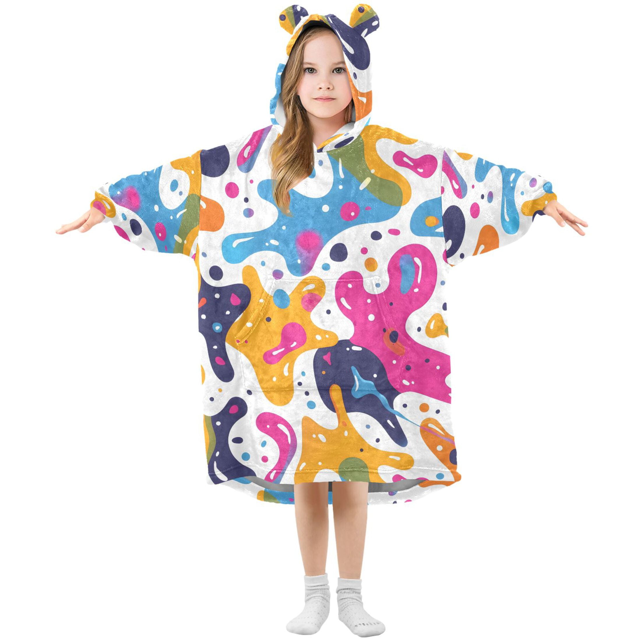 Dailycode Wearable Blanket Hoodie Oversized Sherpa Flannel Blankets ...