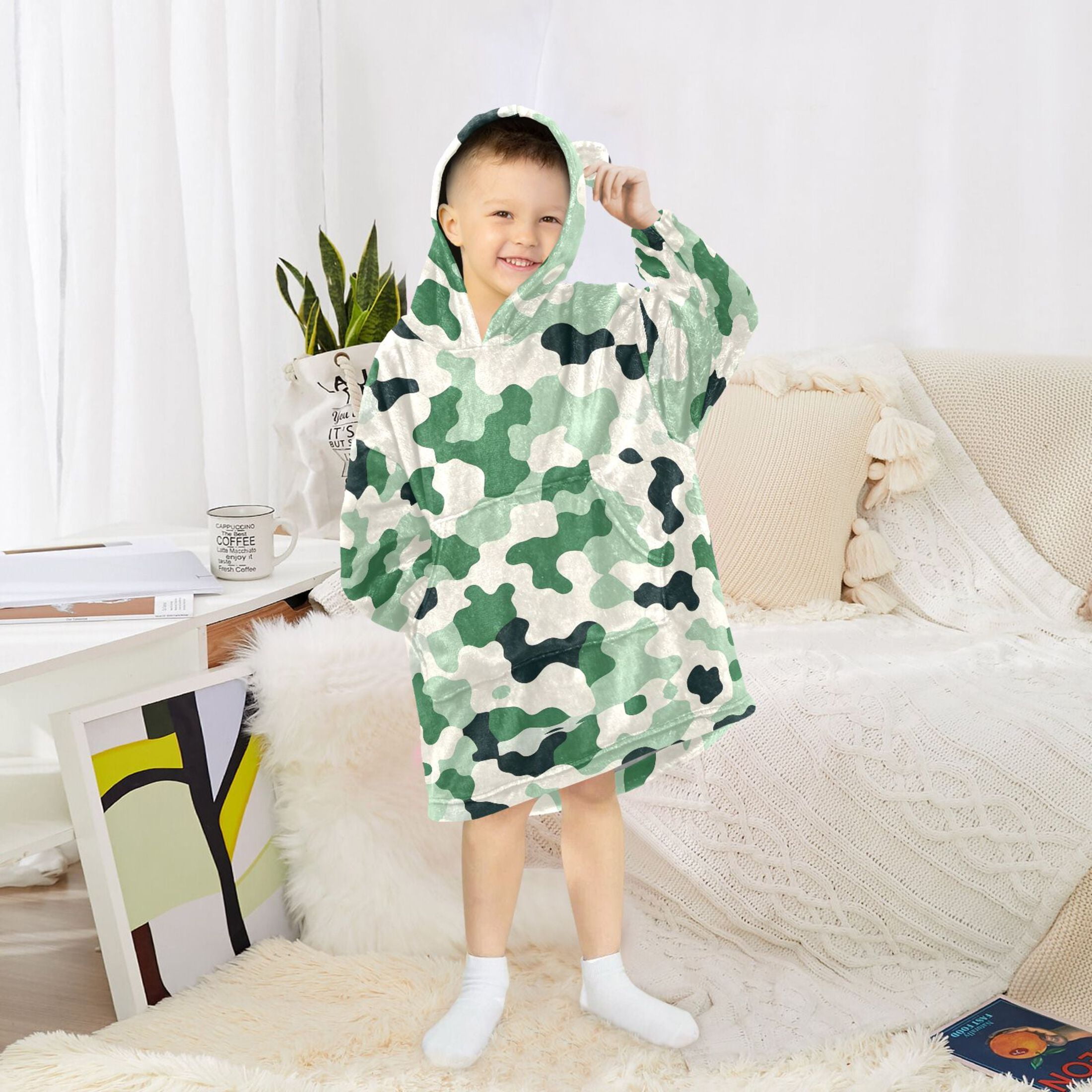 Dailycode Wearable Blanket Hoodie Oversized Sherpa Flannel Blankets ...