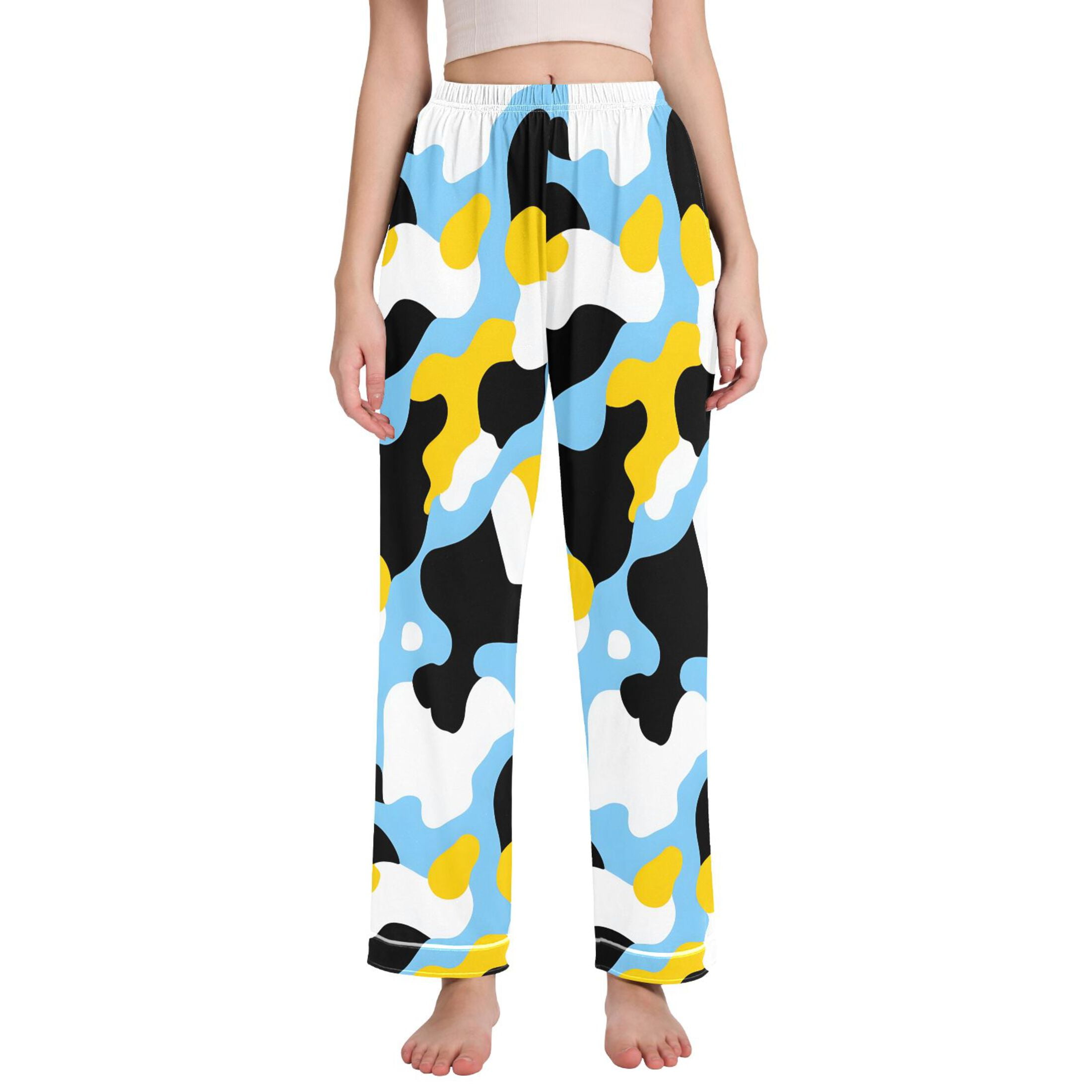 Dailycode Women's Pajama Pants Wide Leg Lounge Pj Bottoms With Pockets ...