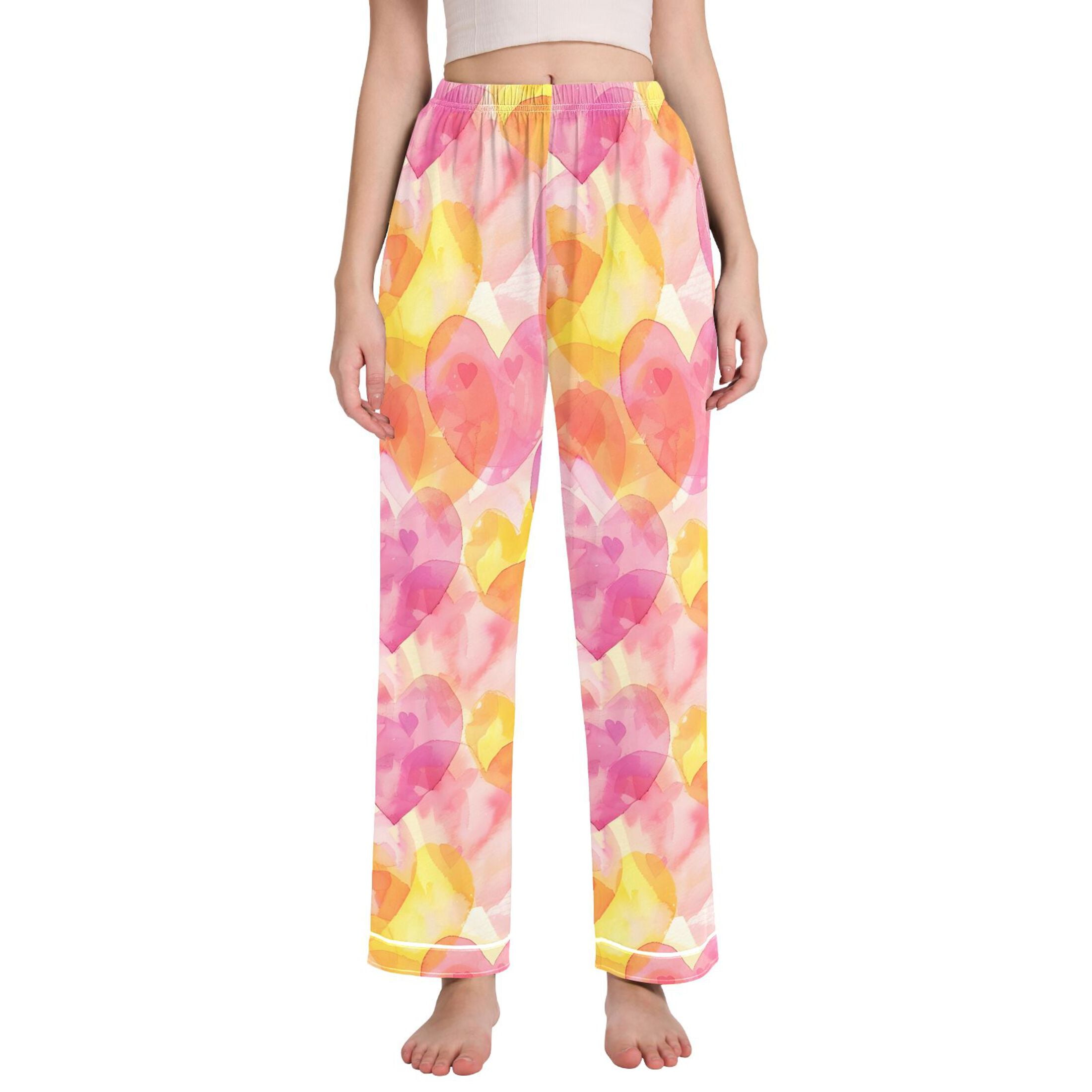 Dailycode Women's Pajama Pants Wide Leg Lounge Pj Bottoms With Pockets ...