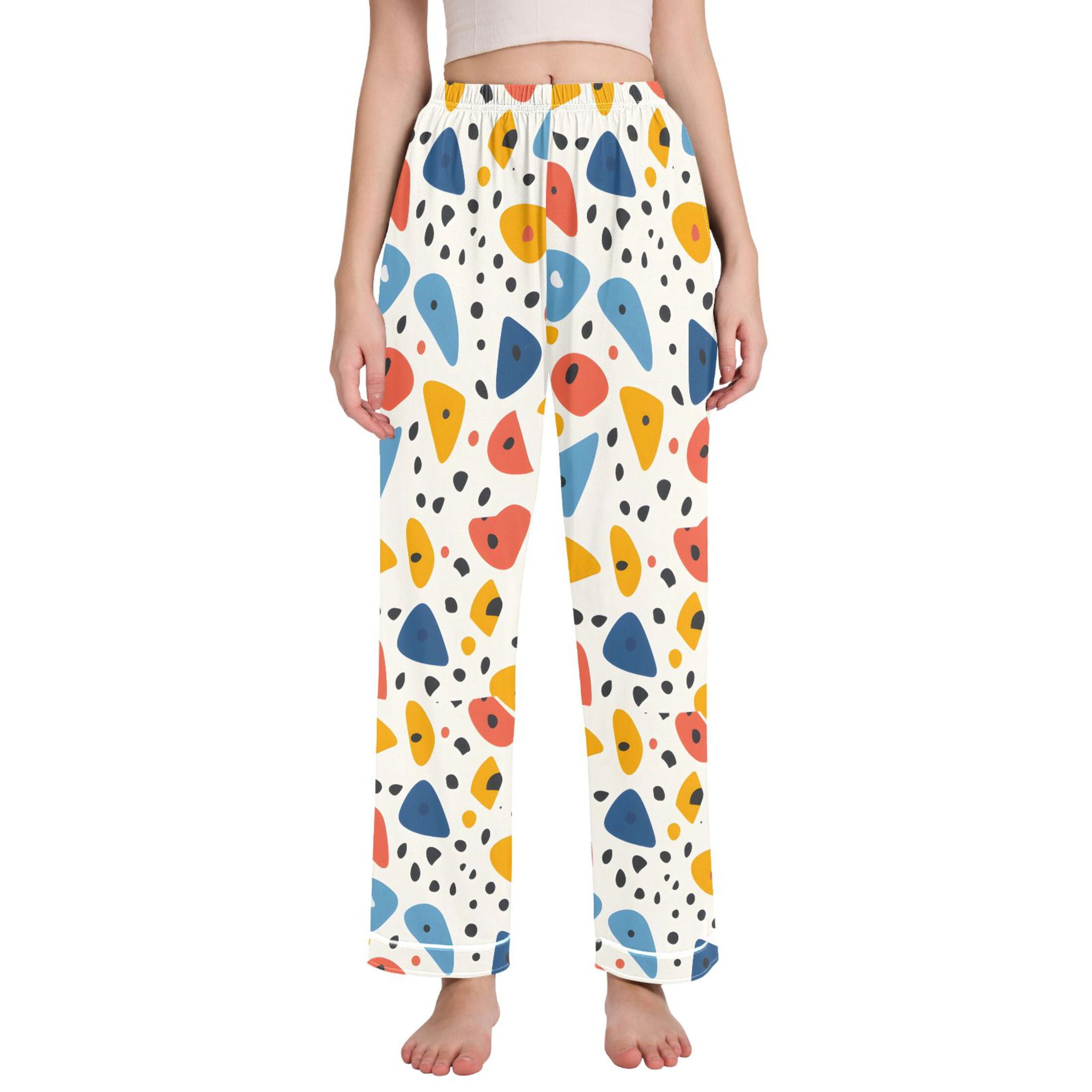 Dailycode Women's Pajama Pants Wide Leg Lounge Pj Bottoms With Pockets ...