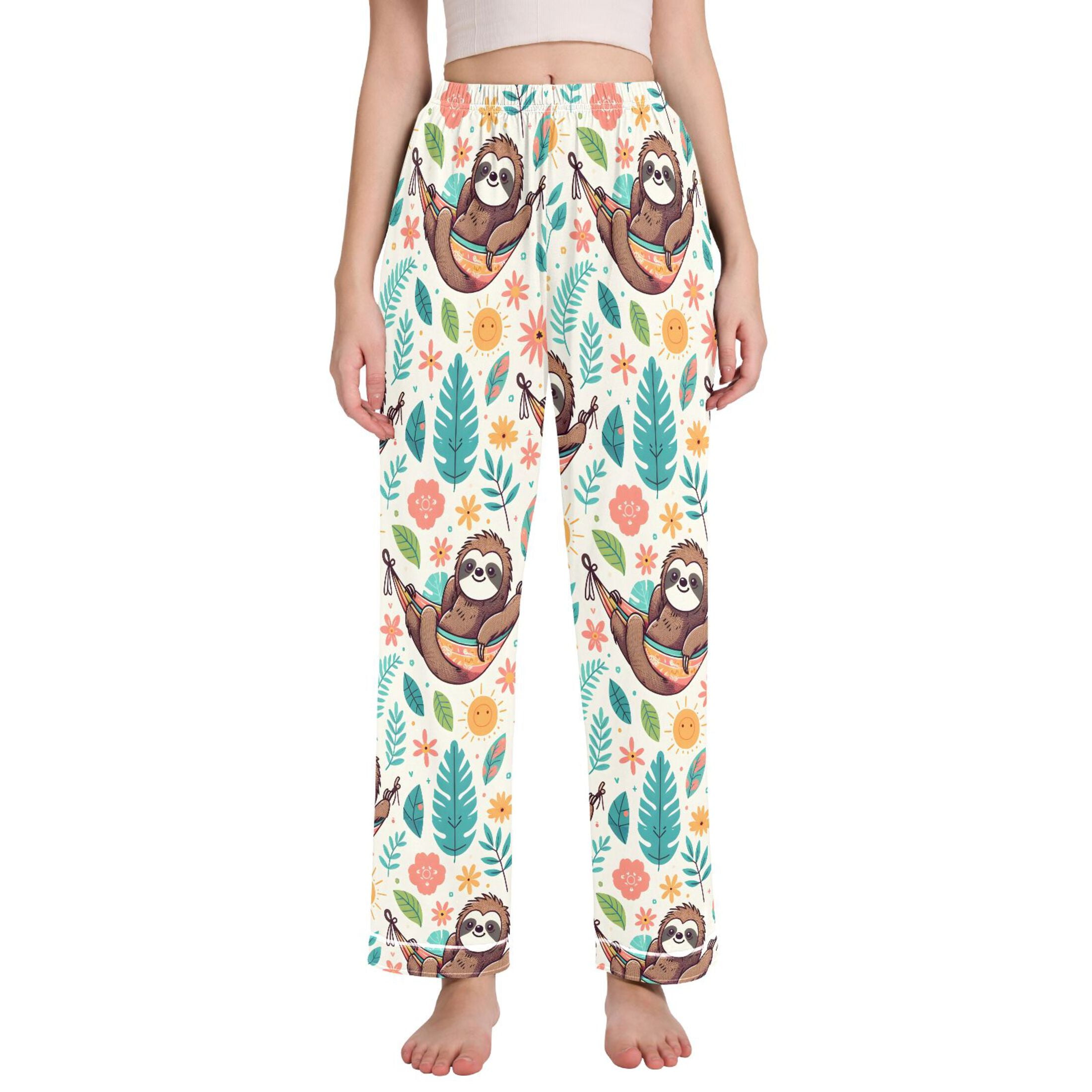 Dailycode Women's Pajama Pants Wide Leg Lounge Pj Bottoms With Pockets ...