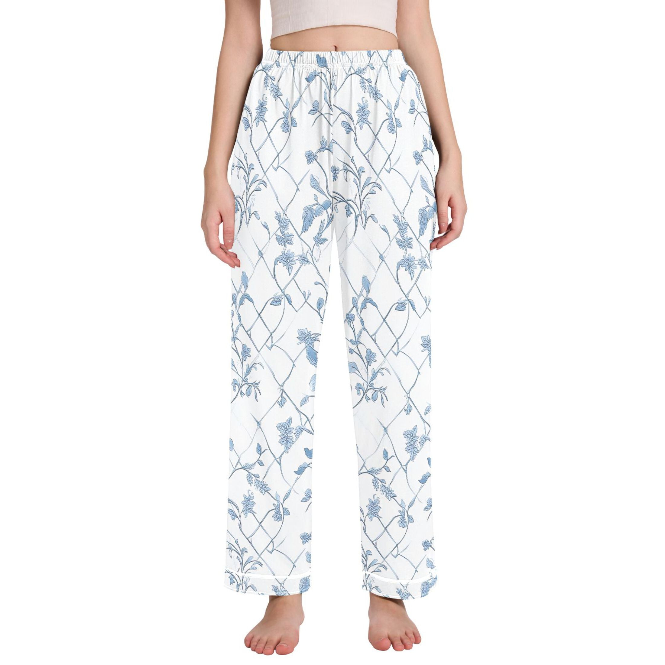 Dailycode Women's Pajama Pants Wide Leg Lounge Pj Bottoms With Pockets ...