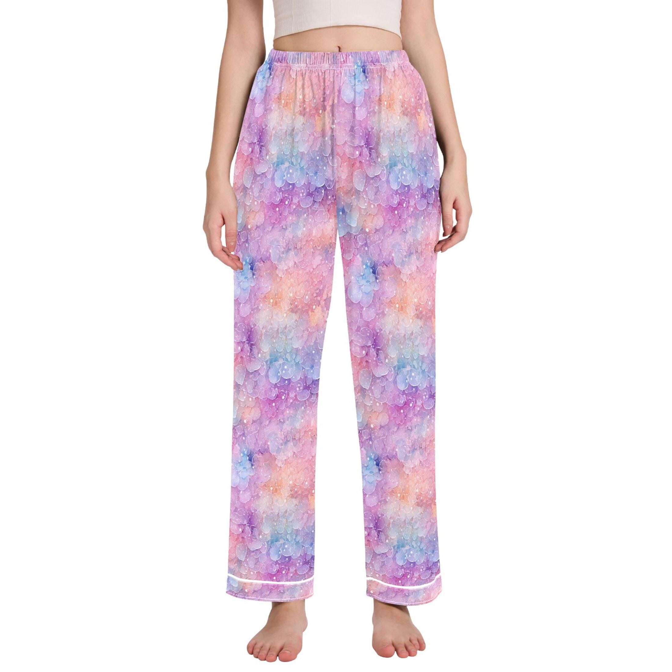 Dailycode Women's Pajama Pants Wide Leg Lounge Pj Bottoms With Pockets ...