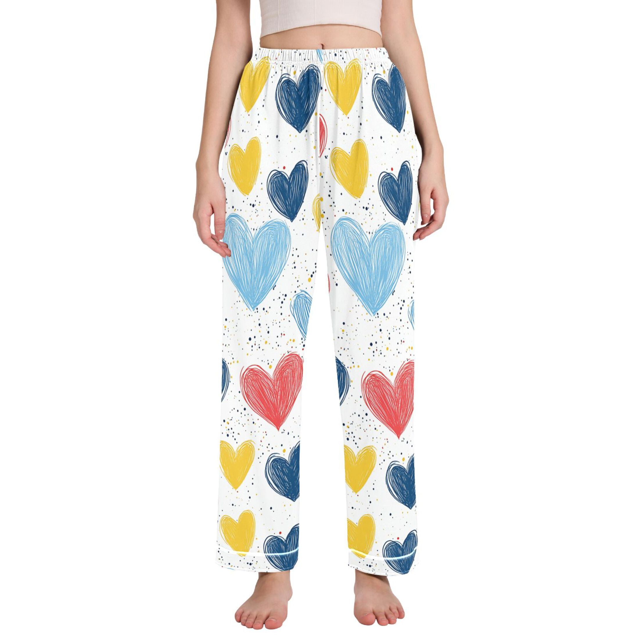 Dailycode Women's Pajama Pants Wide Leg Lounge Pj Bottoms With Pockets ...