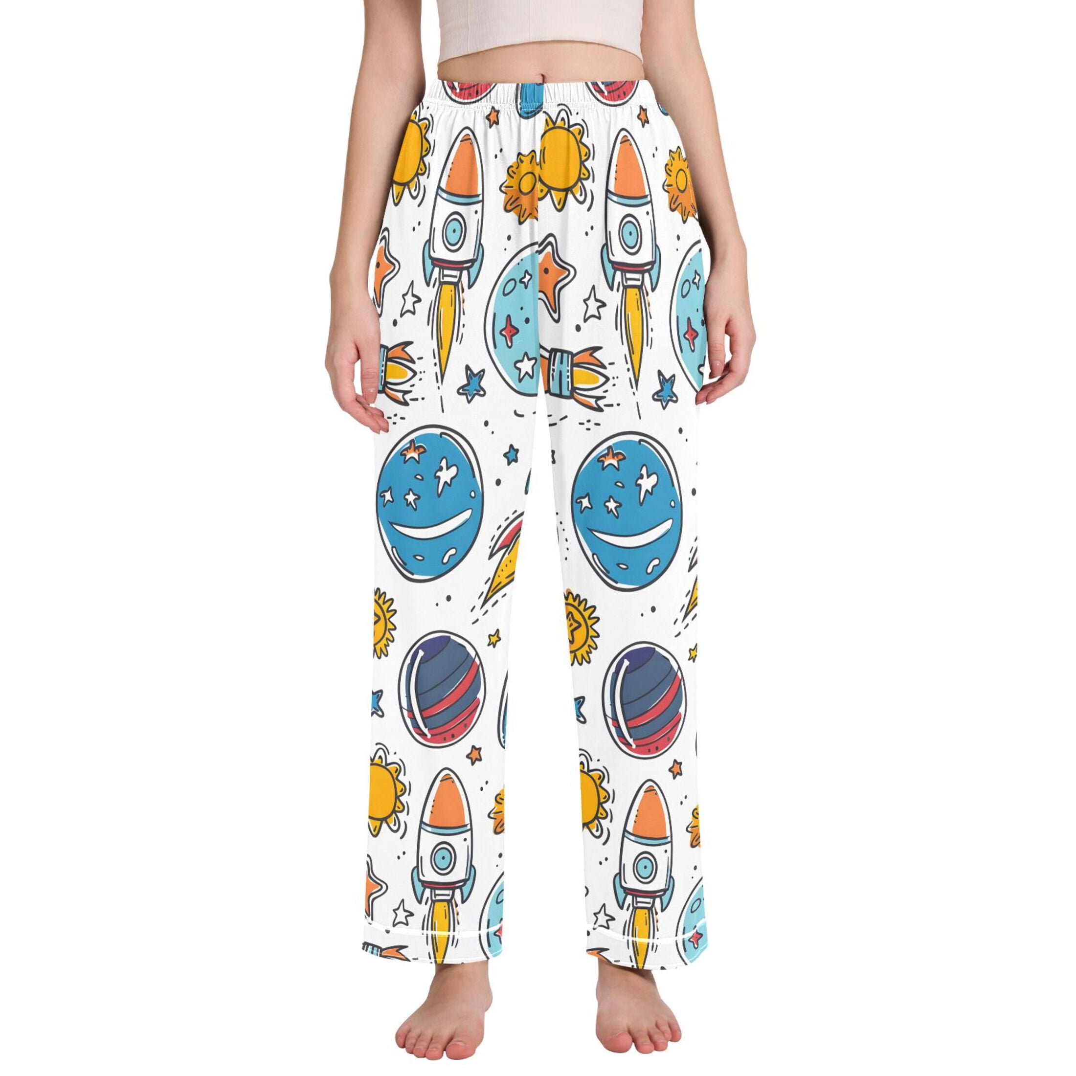 Dailycode Women's Pajama Pants Wide Leg Lounge Pj Bottoms With Pockets ...