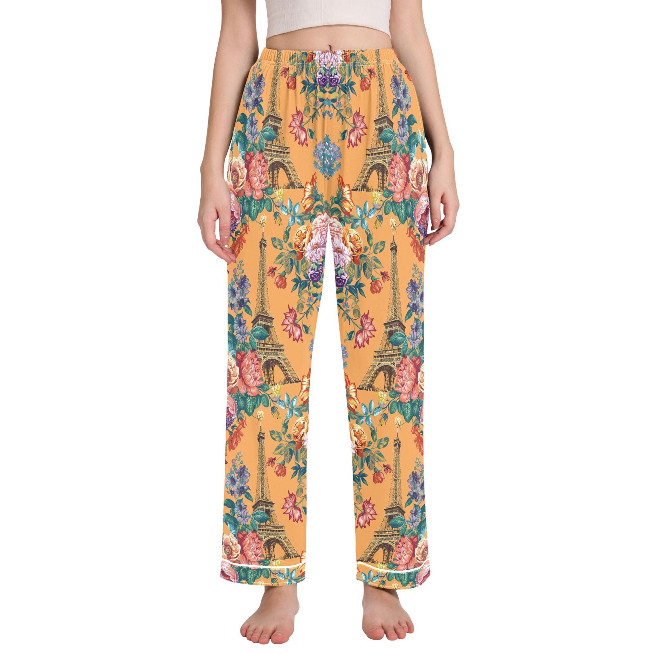 Dailycode Women's Pajama Pants Wide Leg Lounge Pj Bottoms With Pockets ...