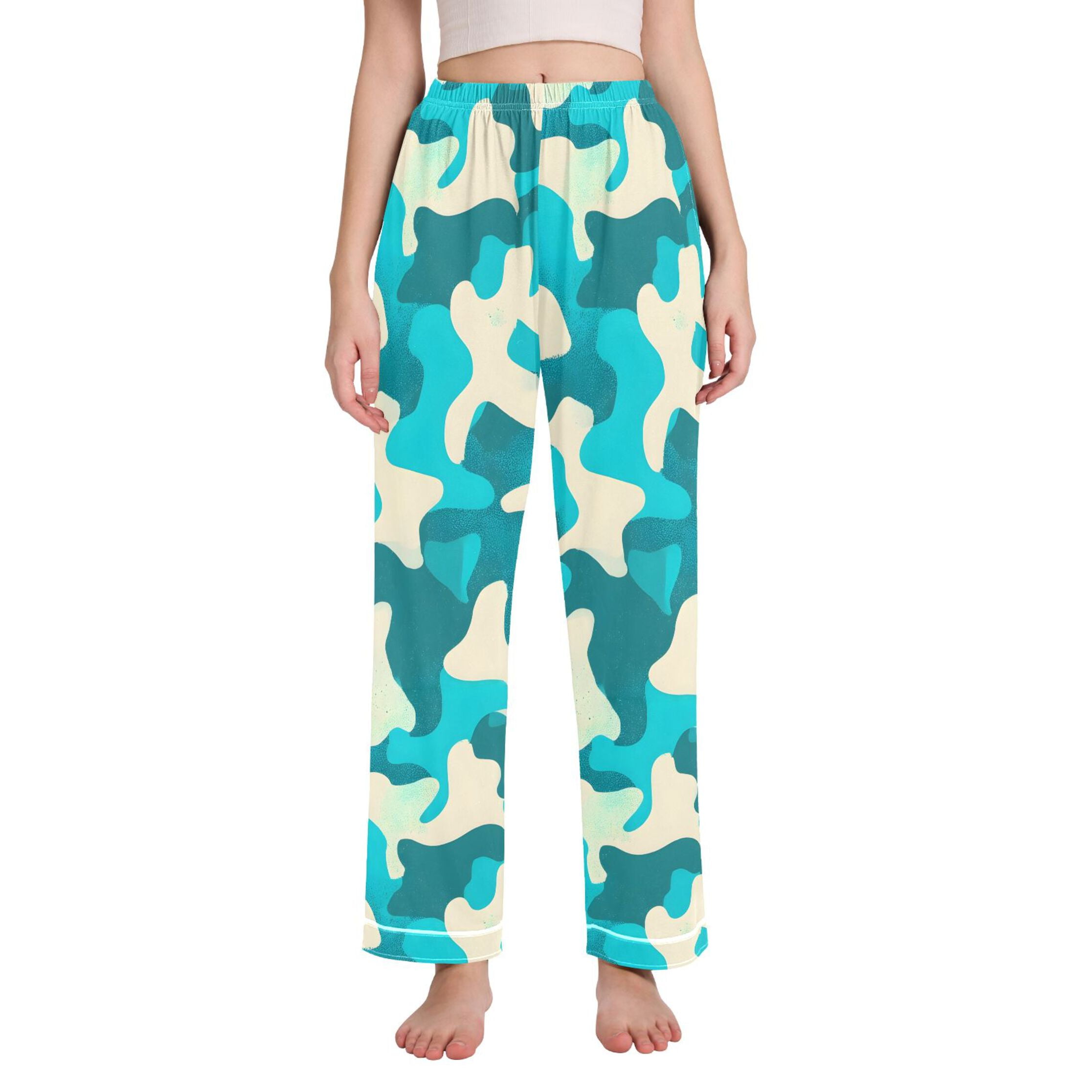 Dailycode Women's Pajama Pants Wide Leg Lounge Pj Bottoms With Pockets ...