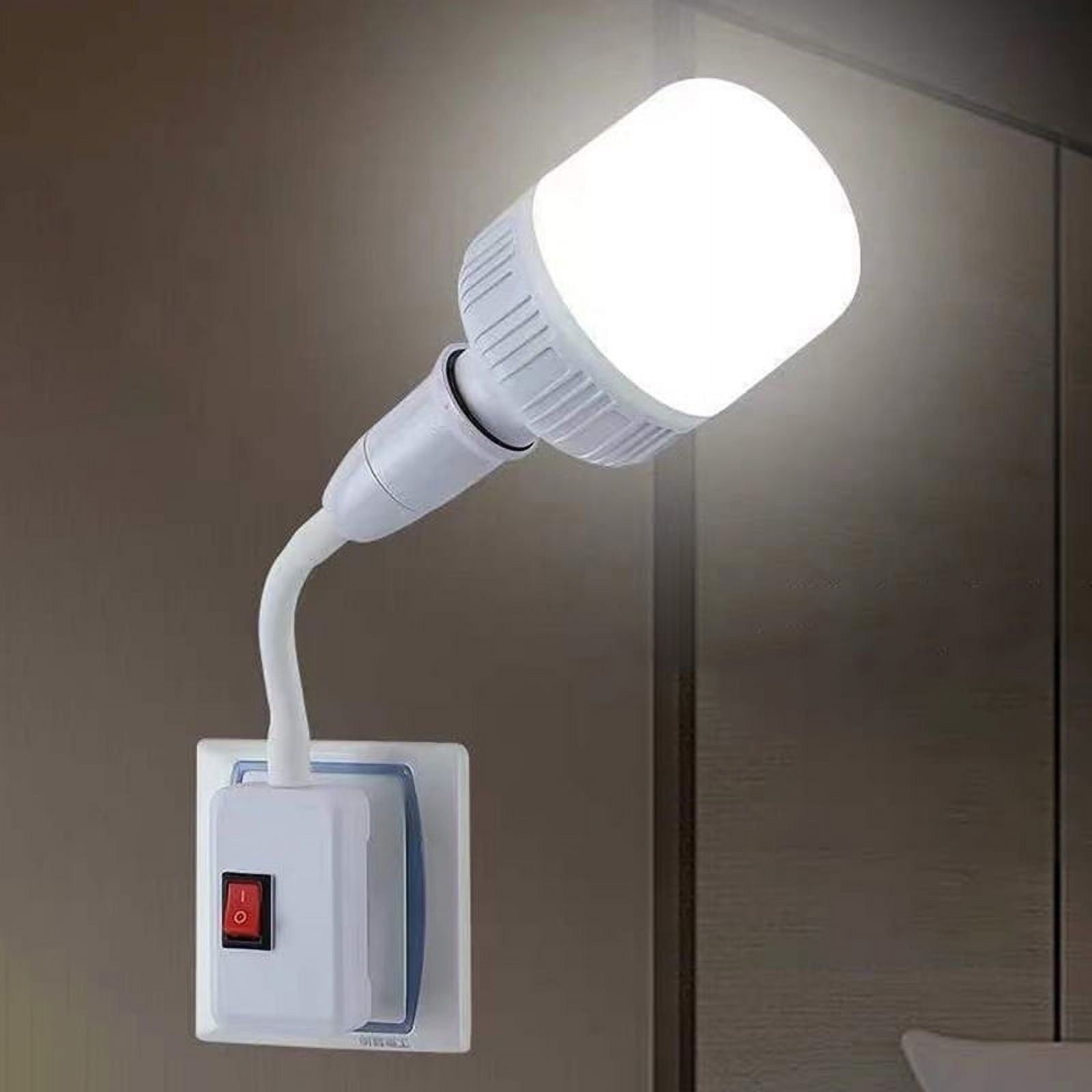 Dailyhome Plug in Flexible Wall Light Socket Adapter E27 Lamp Bulb ...