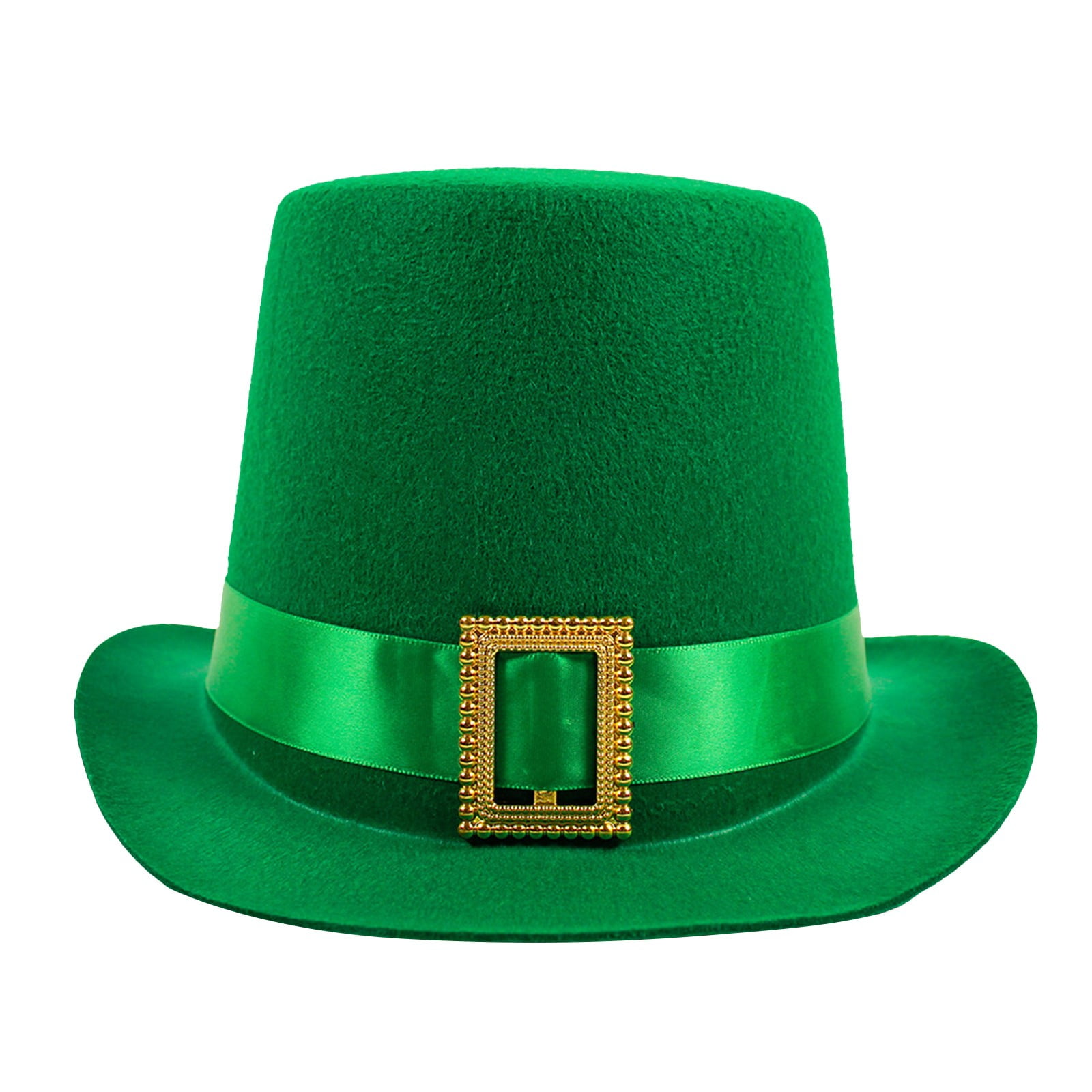 Dailypoc Irish Top Hat, Green Non-Woven Ribbon Cowboy Hat for St ...