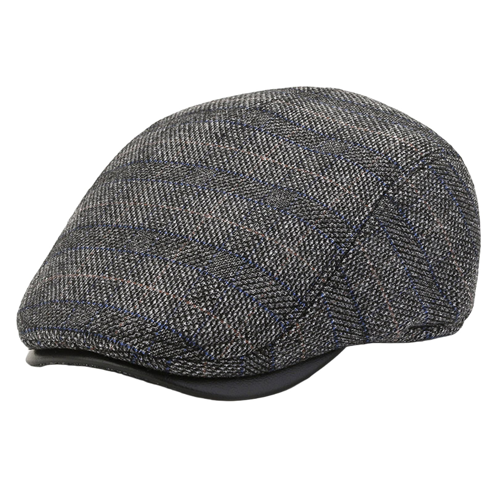 Dailypoc Men Beret Plaid Design Hat Men Retro Beret With Ear Plaid ...