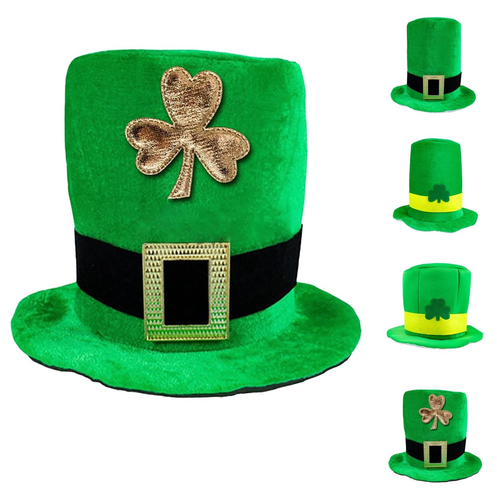 Dailypoc St. Patrick's Day Hat Scarf Gloves Set, Green Furry Costume ...