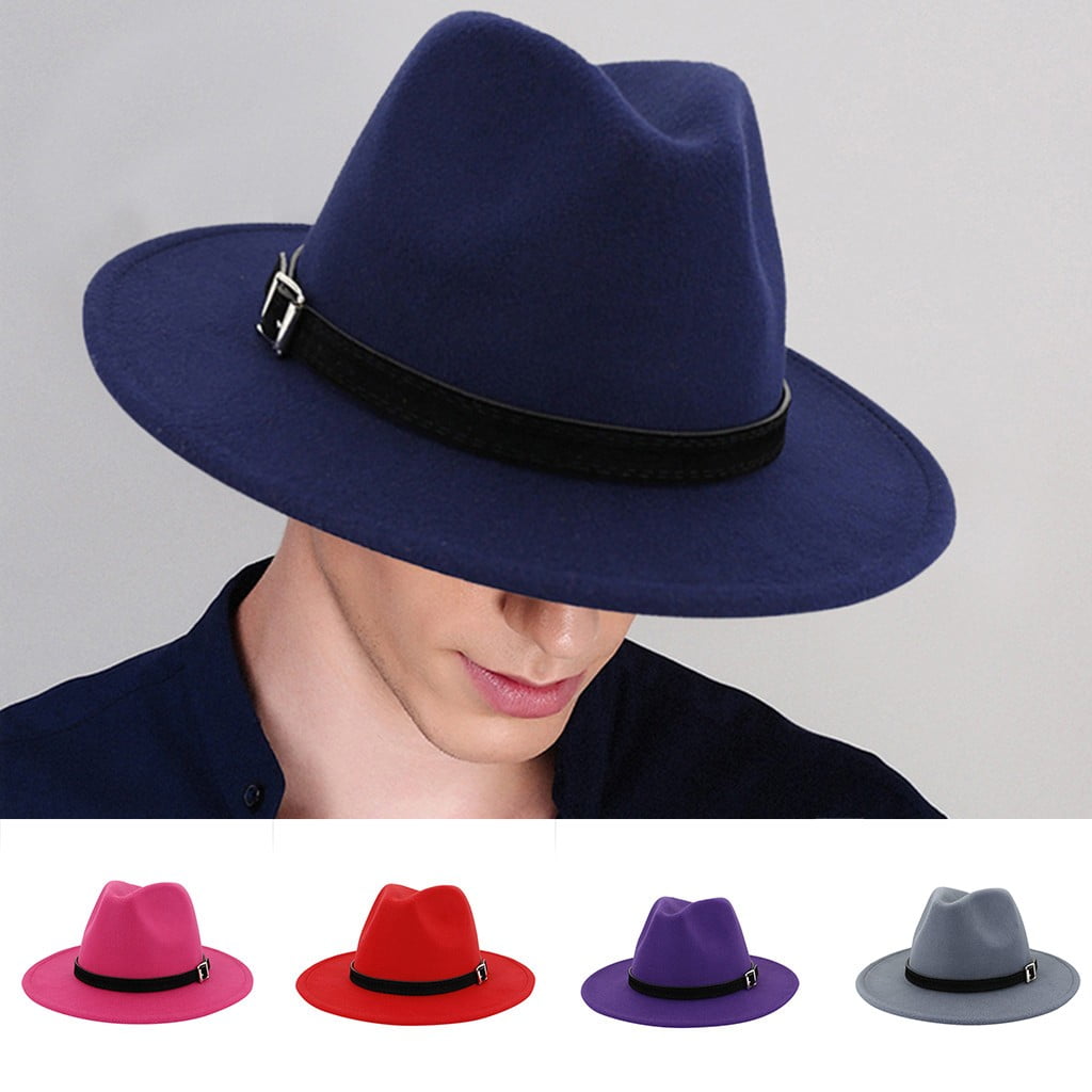 Dailypoc Vintage Wide Brim Panama Hat - Unisex for Men & Women, Adjustable with Belt Buckle ...