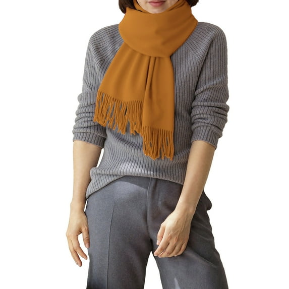 Dailypoc Winter Scarf for Women - Warm Long Knit Tassel Scarf ...