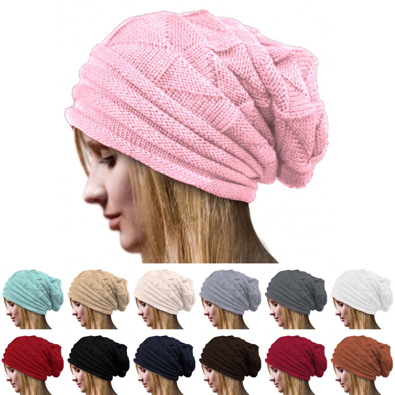 Dailypoc Women’s Fashionable Warm Knitted Hat - Small Woolen Casual Cap ...