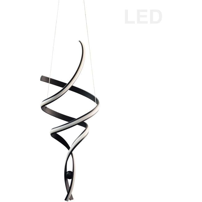 Dainolite 15 in. 35W Irene LED Pendant Ceiling Light, Matte Black with ...
