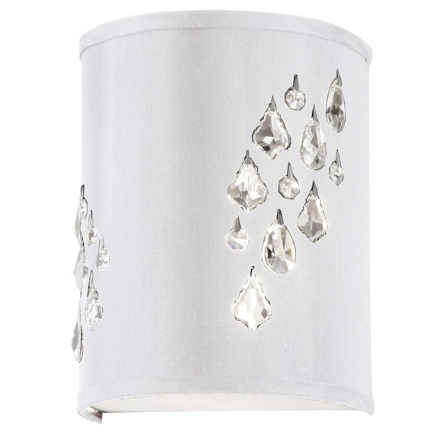 Dainolite 2 Light Wall Sconce w/Crystal Accents Right - White/Silver ...