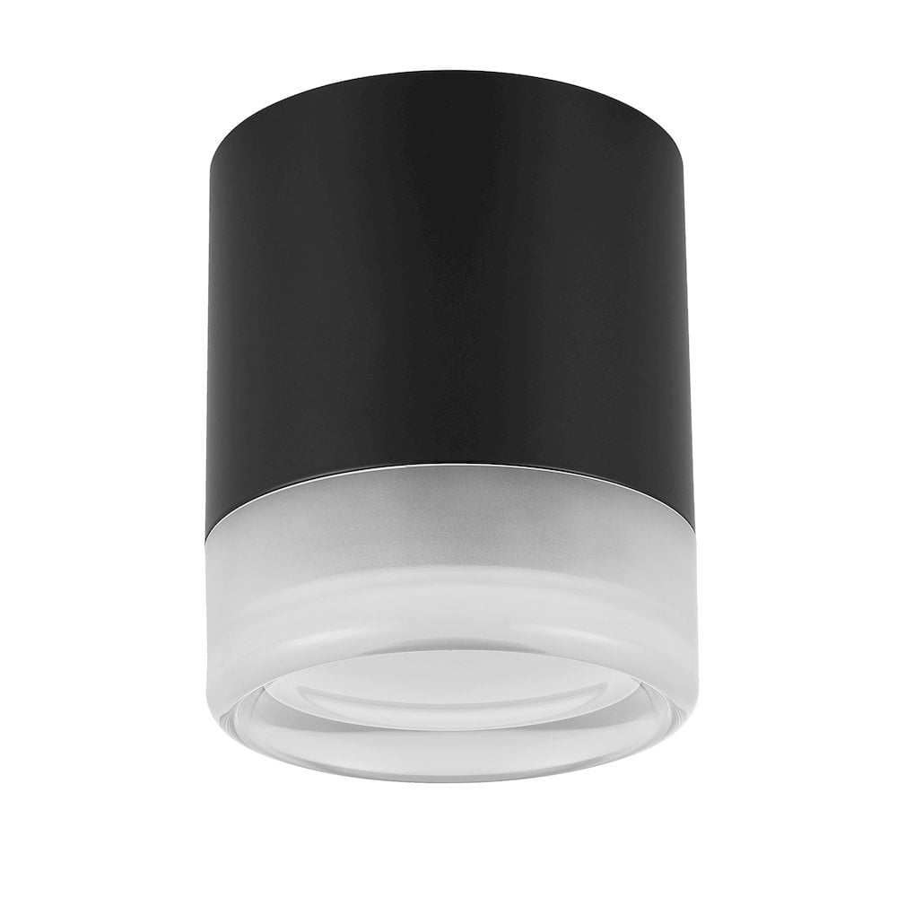 Dainolite 15W Flush Mount in Matte Black w/ Clear & Frosted Acrylic ...
