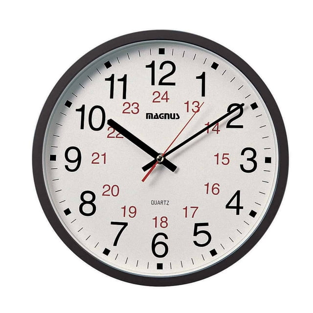 Dainolite Magnus -12" Office Clock 12/24 - Black - Walmart.com