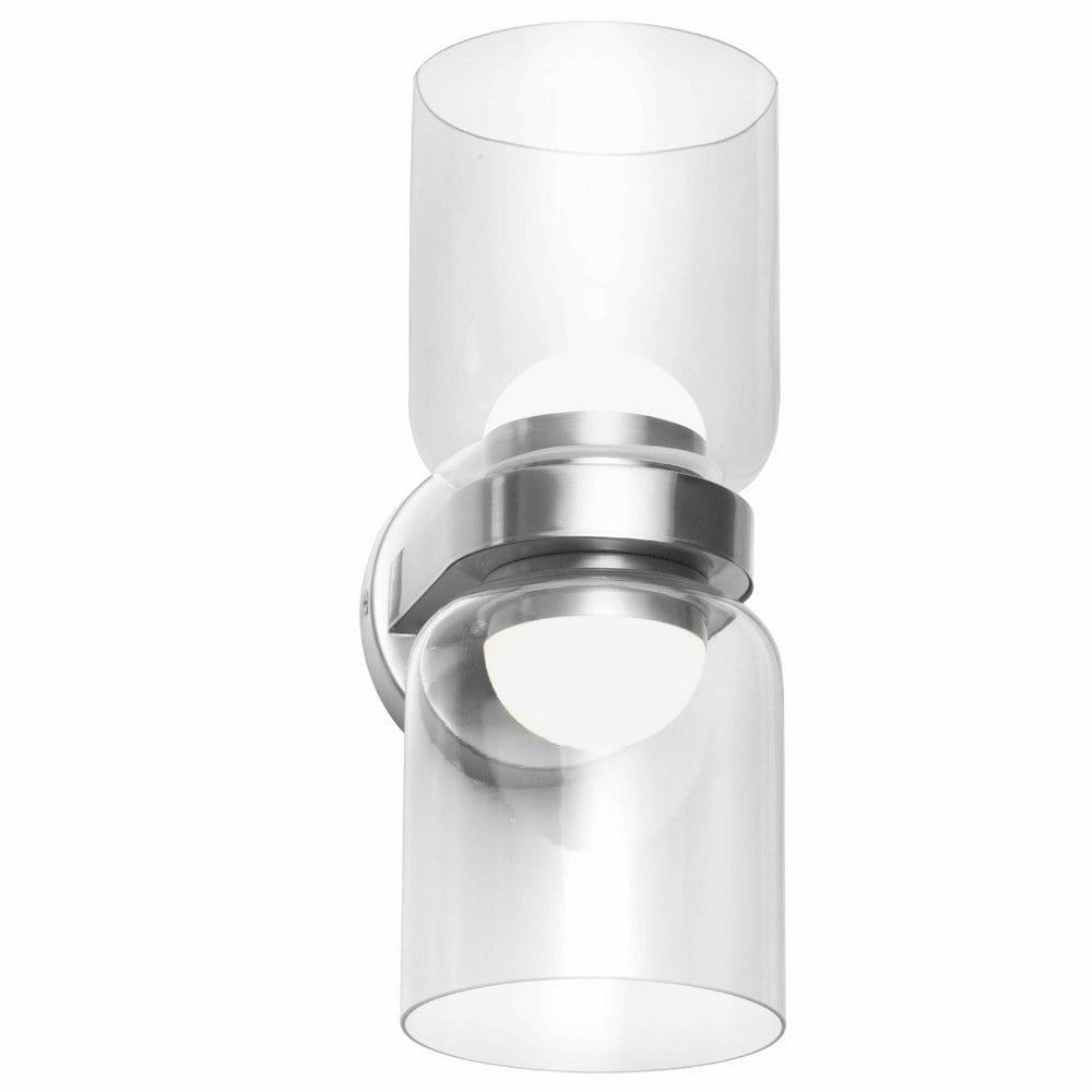 Dainolite Nadine 2 Light LED Sconce with Clear Glass Polished Chrome ...
