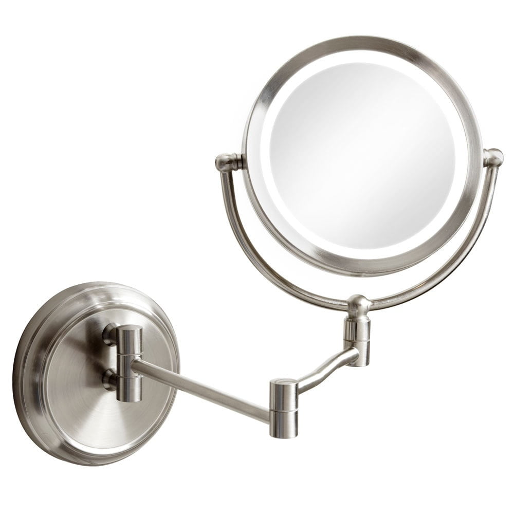 Dainolite Swing Arm LED Lighted Magnifier Mirror - Satin Chrome ...