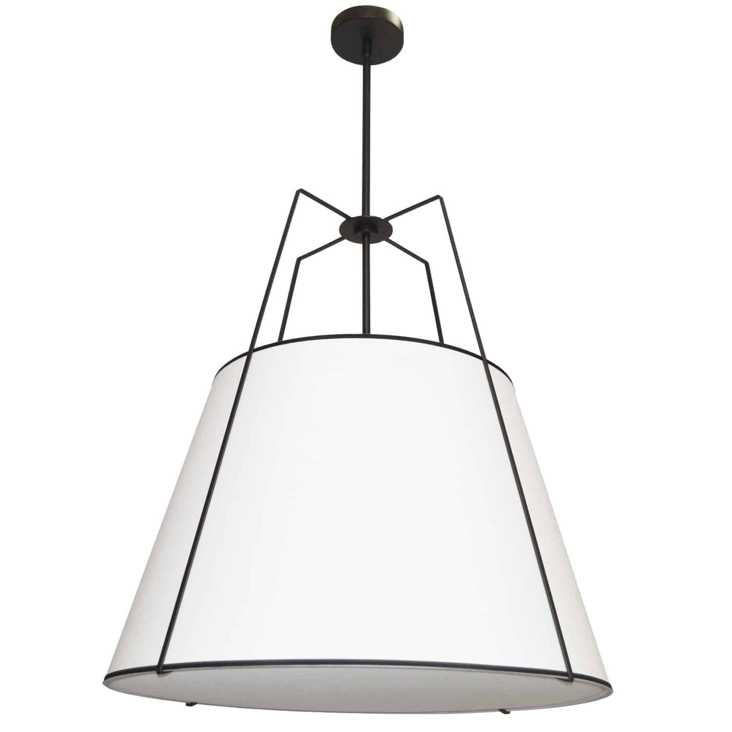 Dainolite 3 Light Trapezoid Pendant Black White Shade with 790 Diffuser ...