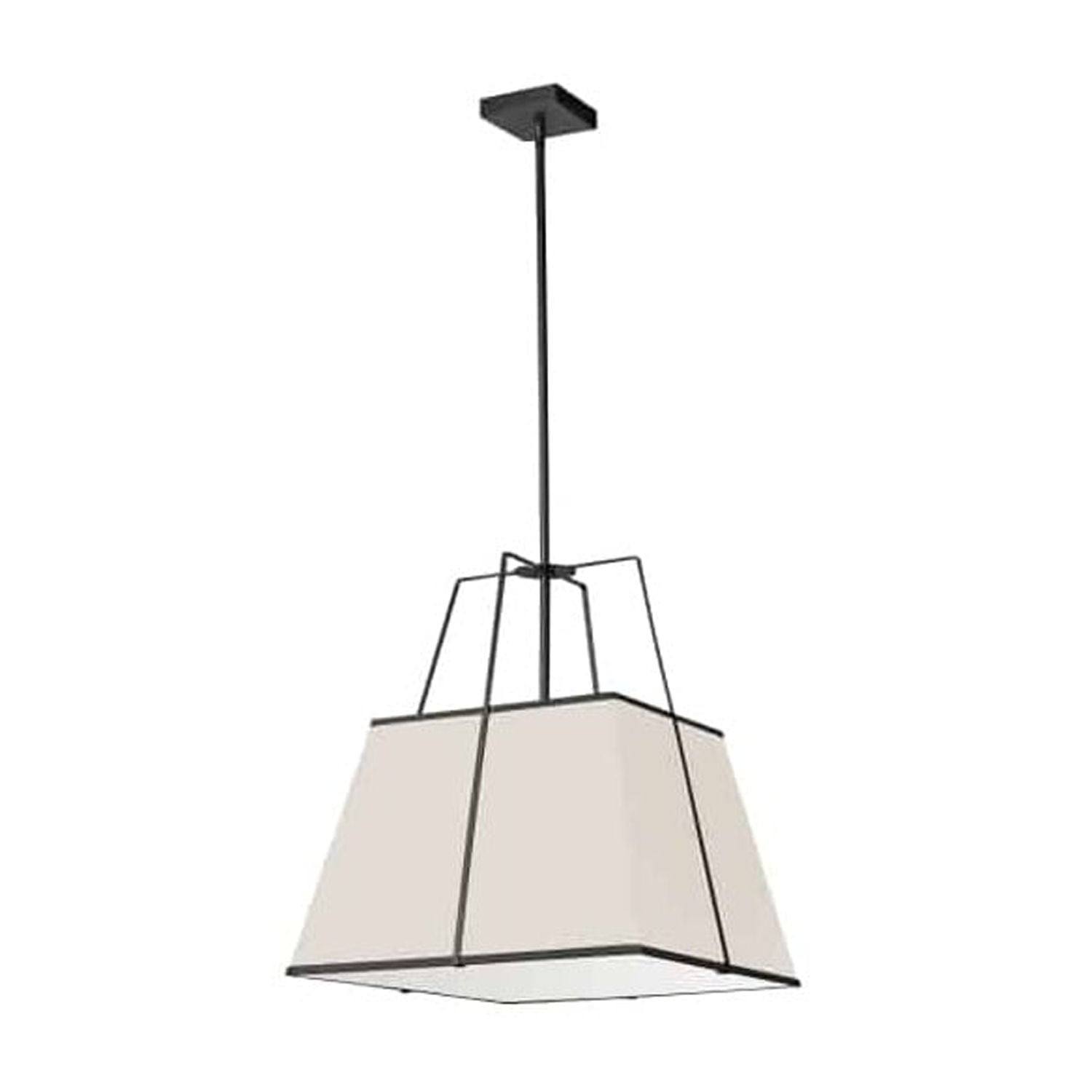 Dainolite - Trapezoid - 1 Light Pendant-Black Finish-Cream/White Shade ...