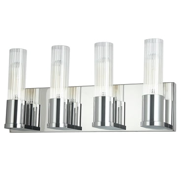 Vanity Art Elegant Cut Crystal Glass 4 Lights Dimmable Polished Chrome ...