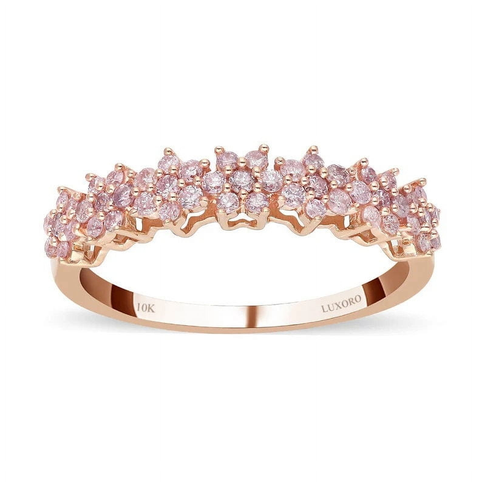 Dainty 14K Rose Gold plated, Natural Pink Diamond, Ring in silver ...