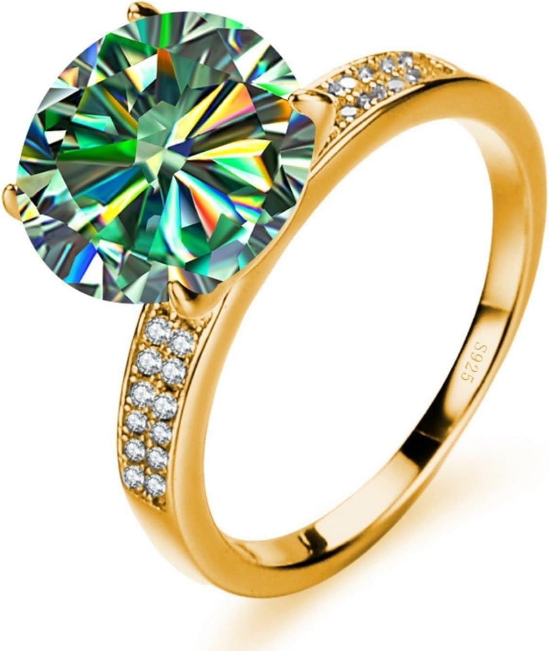 Dainty 5 Carat Moissanite Engagement Rings for Women Round Cut D Color ...