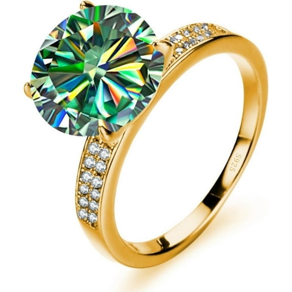 Dainty 5 Carat Moissanite Engagement Rings for Women Round Cut D Color ...