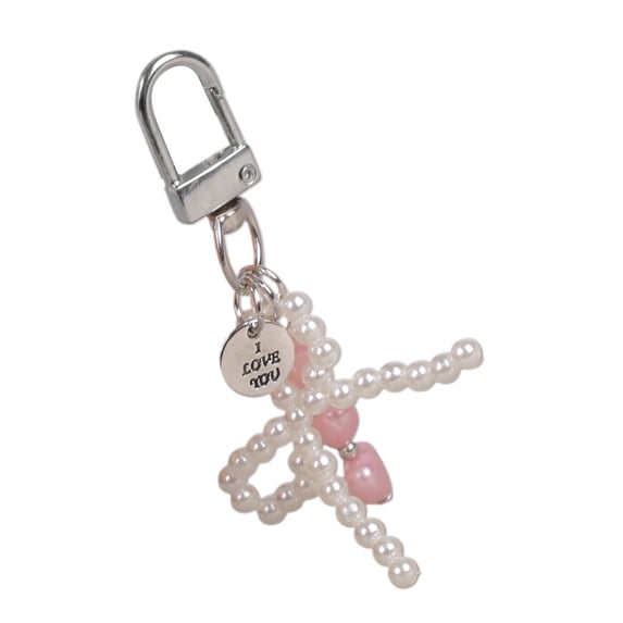 Dainty Alloy Bowknot Keychain Adorned With Pearls Versatile Decoration ...