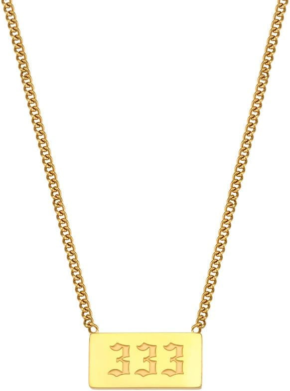 Dainty Angel Numbers Necklaces for Women Stainless Steel Number Pendant ...