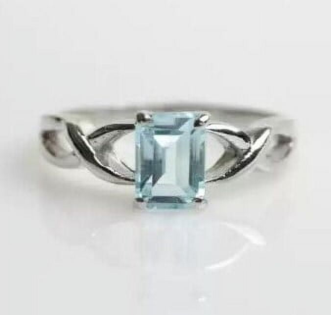 Dainty Aquamarine Ring Statement Ring 925 Sterling Silver March ...