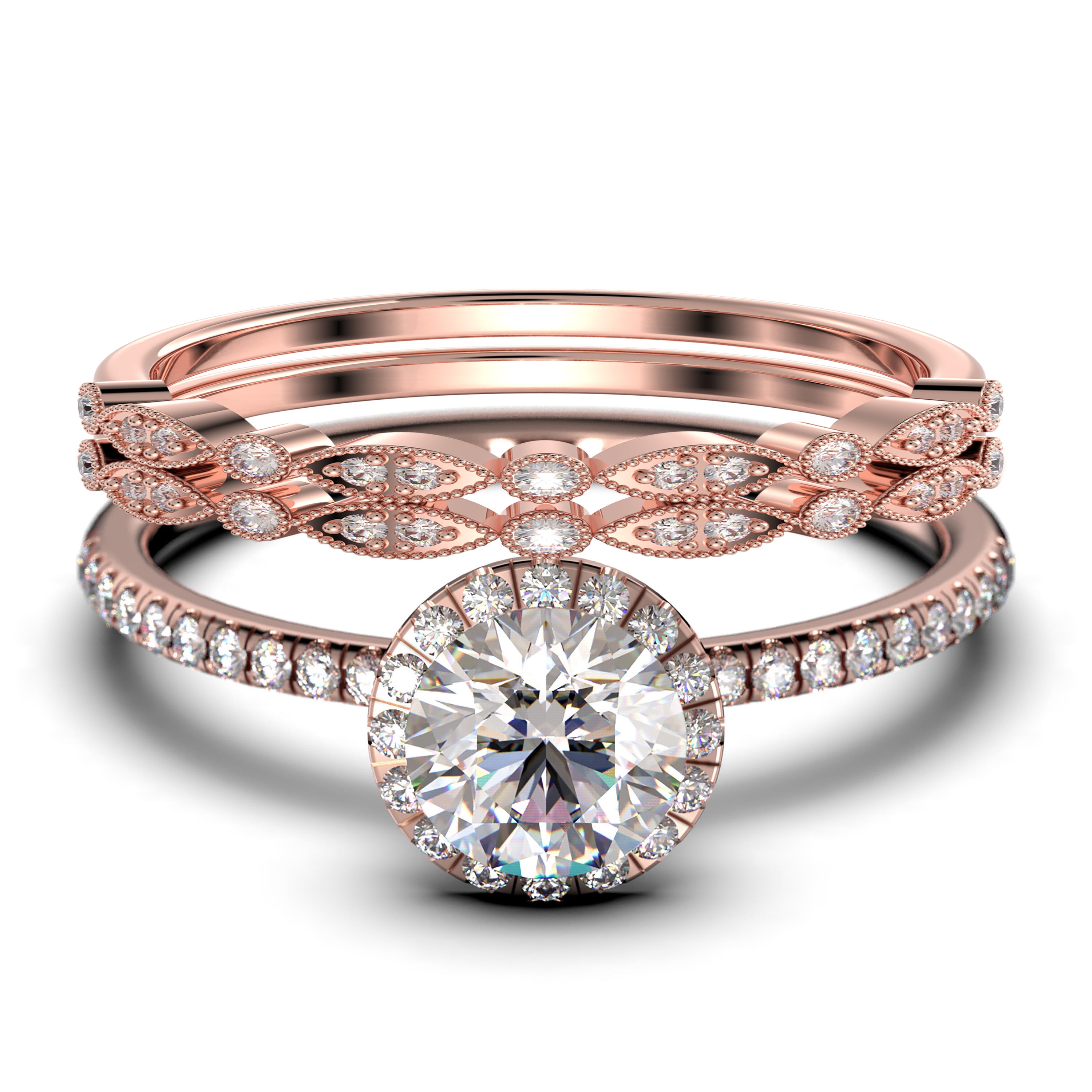 Dainty Art Deco 2.25 Carat Round Cut Diamond Moissanite Engagement Ring ...
