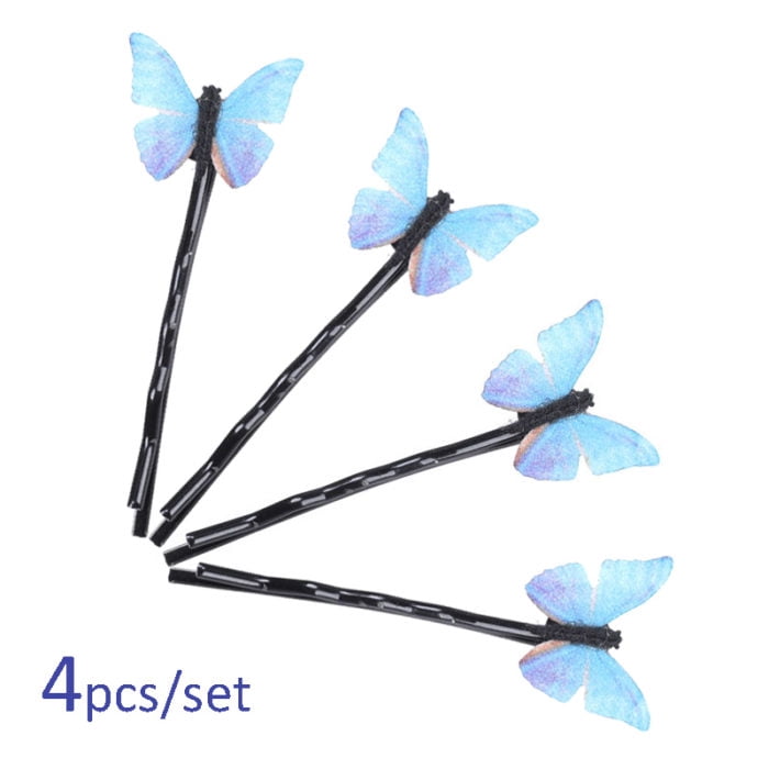 Dainty Blue Butterfly Pins for Hair (4pcs) - Walmart.com