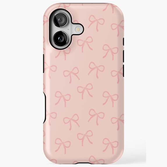 Dainty Bows Blush Peach Aesthetic Phone Case 17 16 15 14 13 12 11 Pro ...