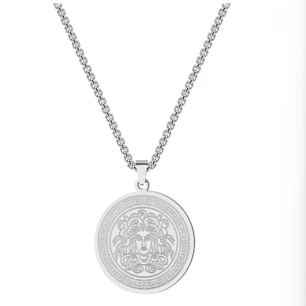 Dainty Charm Medusa Mythology Gorgon Pendant Necklace 14K Yellow Gold ...