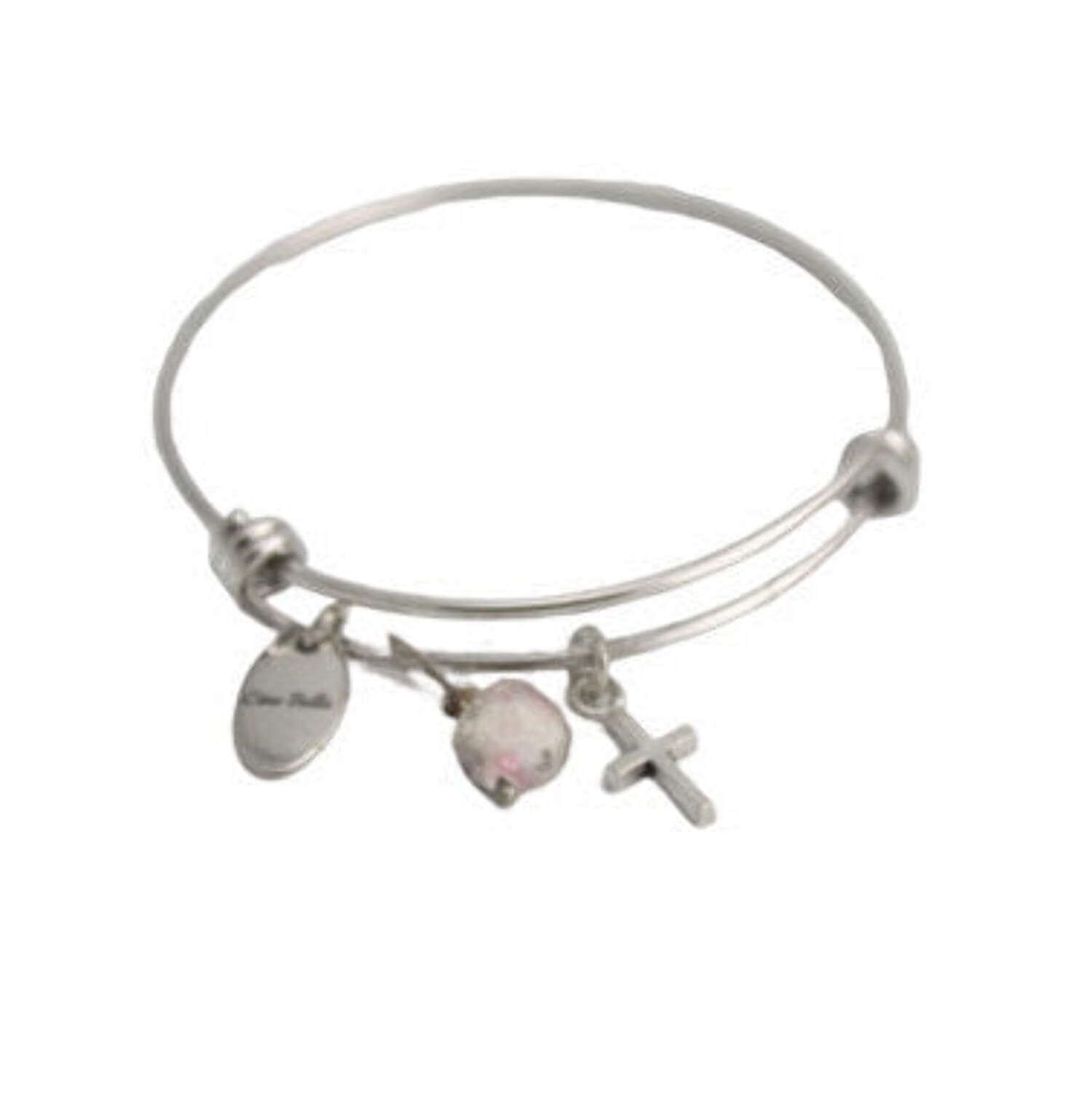 Dainty Child's Cross Bangle Bracelet: First Communion Confirmation Gift ...