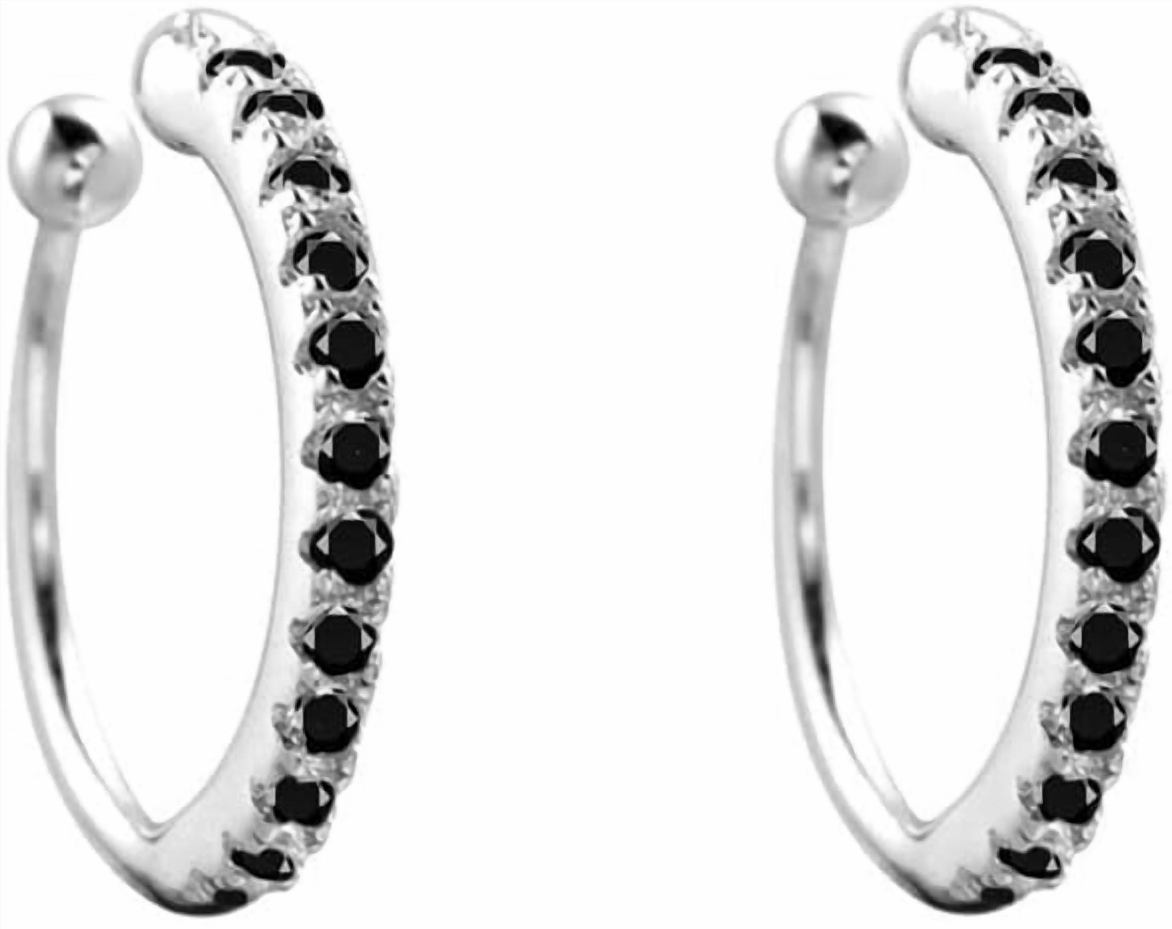 Dainty Crystal Ear Cuffs No Piercing Small Fake Hoop Earrings Sterling ...