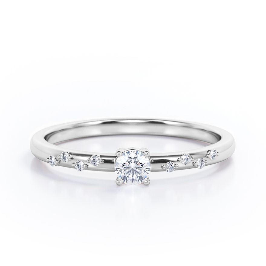 Simple White Gold Engagement Ring